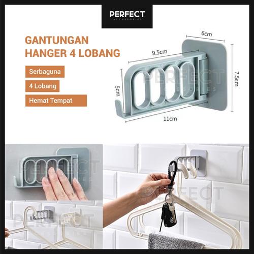 Promo Gantungan Tempel Lipat 4 Lubang Hook Dinding Stand Jemuran Hanger ...
