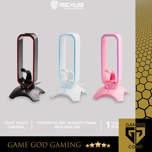 Jual Rexus Headset Stand Bungee J3 RGB with USB Hub - Putih - Jakarta ...