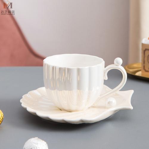 Jual Pearl Shell Ceramic Cup cangkir mutiara keramik cantik - White ...