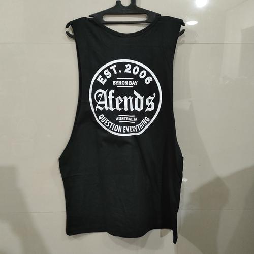 Jual SINGLET PRIA LOW CUT/GYM AFENDS - Hitam, all size - Kota Denpasar ...