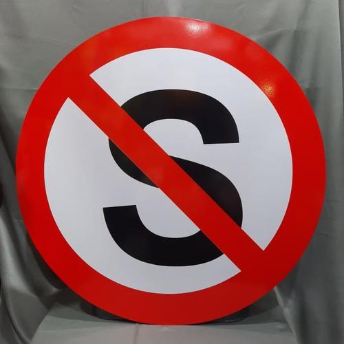 Jual Sign Rambu lalu Lintas Dilarang berhenti Dim 60cm - Plat Alumunium ...