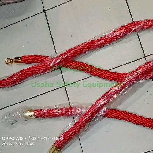 Jual Tali tiang antrian bulat model tambang warna merah gold harga ...