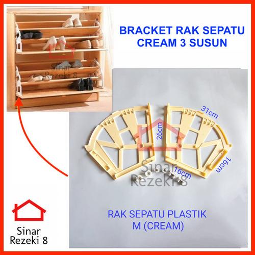 Jual Rak Lemari Sepatu Bracket Engsel Fitting Putar 3 Susun CREAM ...