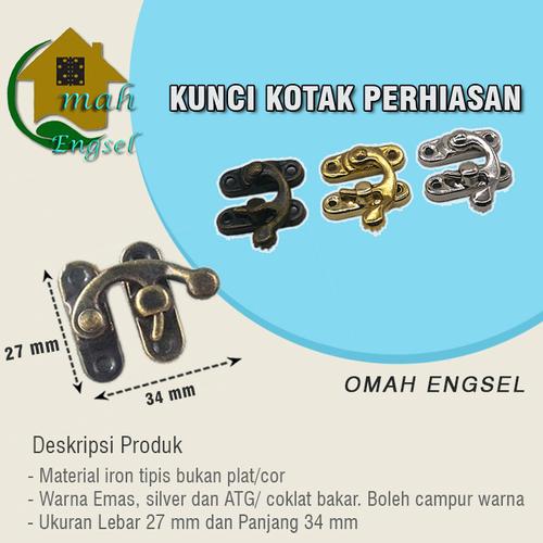 Jual Kunci Pengait box/ kunci kotak perhiasan/ gembok 2.7cm / keyhook ...
