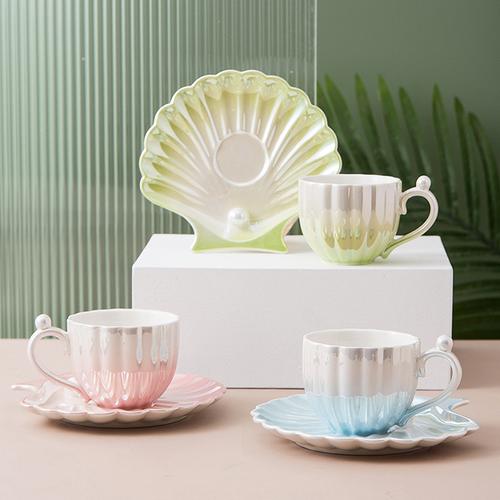Jual Pearl Shell Ceramic Cup cangkir mutiara keramik cantik - White ...