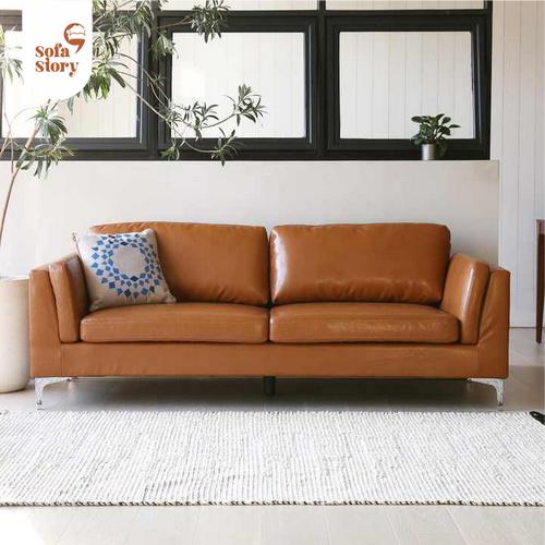Jual Sofa 3 Seater Kulit Kalevi Coklat | Kursi Tamu Minimalis - Kab ...