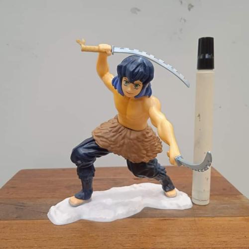 Jual mainan static figure inosuke hashibira white base demon slayer ...