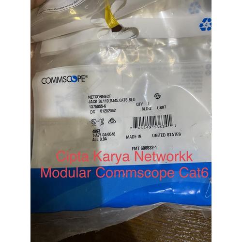 Jual Top Modular Amp Commscope Cat6 Biru / Modul Jack Amp Commscope Cat ...