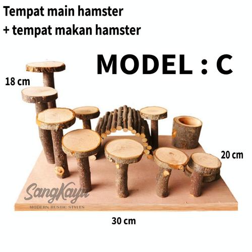 Jual Hamster mini cage mainan kandang hamster toy lorong hamster kayu ...