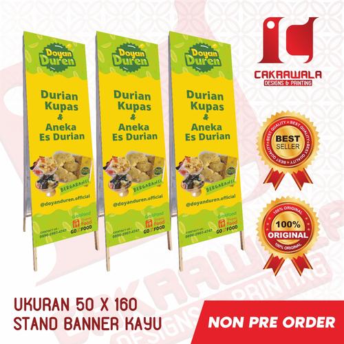 Jual STAND BANNER KAYU UKURAN 50 X 160 - STANDING BANNER SEGITIGA - 1 ...