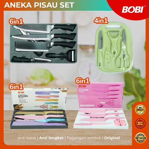 Jual Pisau Set Keramik / Gunting Pengupas Buah Alat Dapur / Talenan Peeler - 4SET-WARNA ...