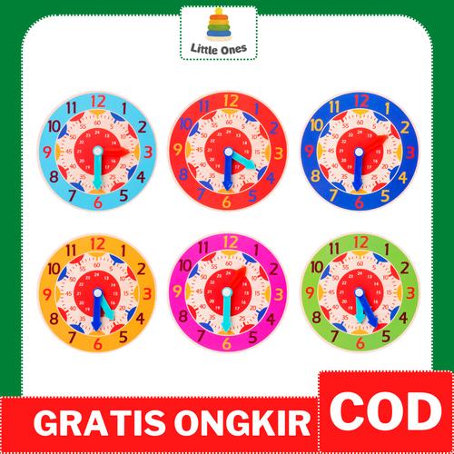 Jual LITTLE-ONES_Jam Kayu / Wooden Clock/ Mainan Edukasi Jam Kayu ...