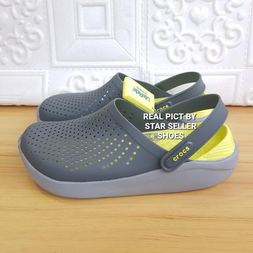 Jual Sandal Crocs Pria Literide Clog Original Crocs - Abu kuning, 36 ...