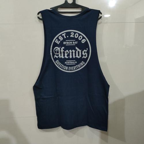 Jual SINGLET PRIA LOW CUT/GYM AFENDS - Navy, all size - Kota Denpasar ...