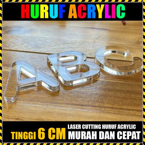 Jual Huruf/ Angka Acrylic/ Akrilik, Tinggi 6CM - Bening, 3mm - Kota ...