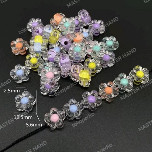 Jual 20 PCS Manik Manik Kristal Motif Transparan Bahan Kerajinan Tangan ...