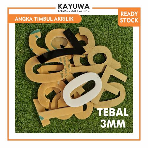 Jual ANGKA/ HURUF/NOMOR TIMBUL BAHAN ACRYLIC TEBAL 3mm Tinggi 10cm ...
