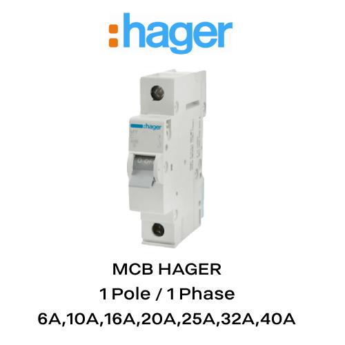 Jual MCB HAGER 6A 10A 16A 20A 25A 32A 40A 1 PHASE 6 10 16 20 25 32 ...