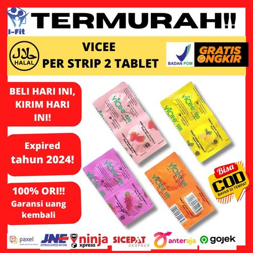 Jual Vitamin C Vicee per Strip 2 Tablet Hisap Vice Lemon Jeruk ...