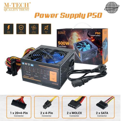 Jual Power Supply PSU M-tech 500 Watt 500W P50 - Putih - Jakarta Pusat ...