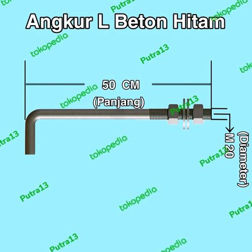 Jual angkur besi hitam/ anchor bolt L - 20mm x 50cm - Jakarta Pusat ...
