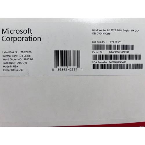 Jual Windows Server Standart 2022 64Bit 1Pk 16 Core Original - Server ...