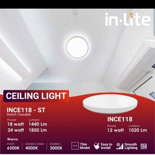 Jual LAMPU CEILING LED TUNEABLE INLITE OUTBOW 18WATT TRICOLOUR INCE118 ...