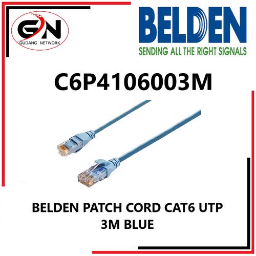 Jual BELDEN PATCH CORD CAT6 UTP 3M BLUE C6P4106003M - Jakarta Pusat ...