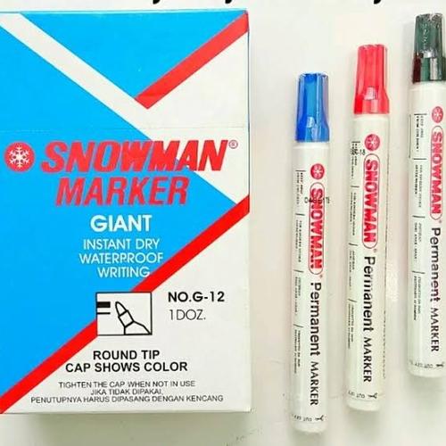Jual Spidol Permanent Snowman Marker (hitam . biru . merah) - Jakarta ...