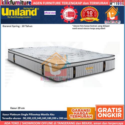 Promo Kasur / Matras Platinum Single Pillowtop Uniland Springbed - Abu ...