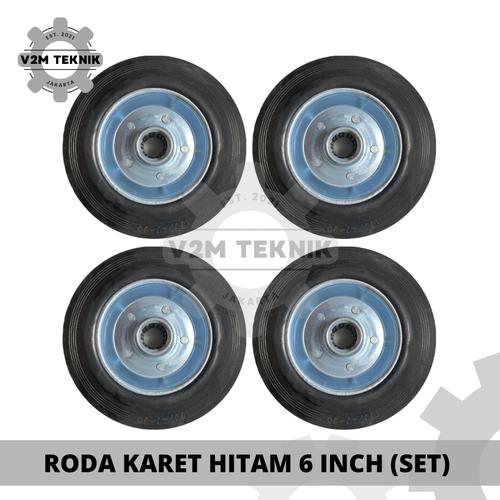 Jual Roda Karet Hitam 6 Inch / Roda Trolley / Roda Etalase / Roda Only ...
