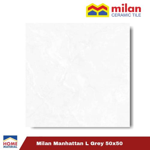 Jual Keramik Lantai Glossy Motif Marble Milan Manhattan Light Grey 50x50 - kw 1 - Kota Bekasi ...
