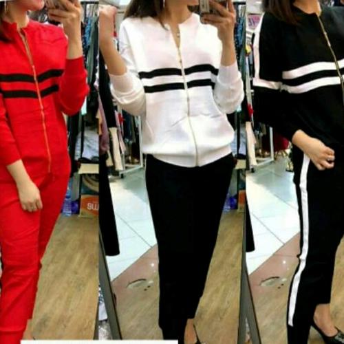 Jual set wanita/set jaket celana/training/set santai /baju olahraga ...