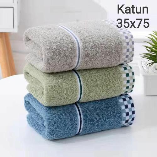 Promo HANDUK SPORT / HANDUK MUKA BAHAN KATUN Ukuran 35 X 75 CM - KOTAK ...