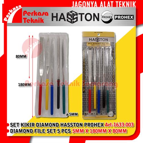 Jual HASSTON 1633-003 Kikir Diamond Set Isi 5 pcs File 180mm x 80mm x ...