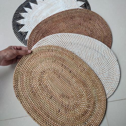 Promo placemat tatakan alas piring rotan Lombok oval 40x30 cm - Natural ...