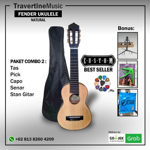 Jual Gitar ukulele merk Fender senar 6 - Natural, Standar - Jakarta ...