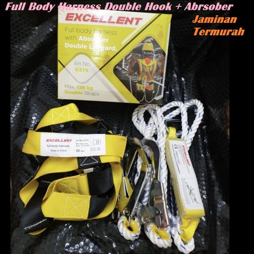 Jual FBH Belt Full Body Harness Double Lanyard 2 Hook Absorber ...
