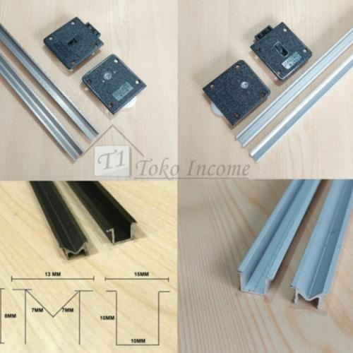 Jual SET Rel UM 1,5 M dan Roda 358 Pintu Lemari Sliding / Geser Minim ...