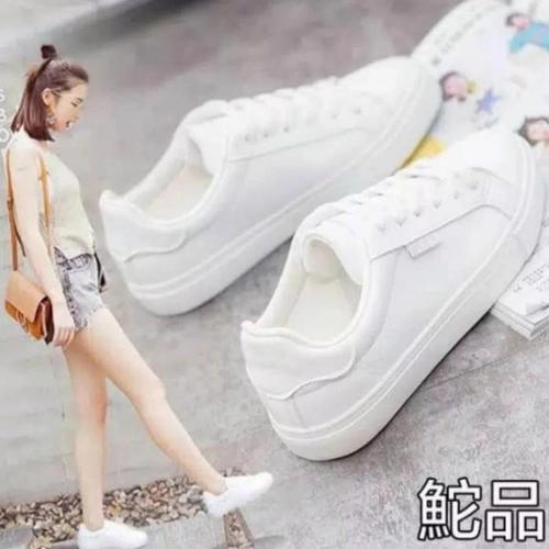 Jual Sepatu Sneaker Putih Polos Kets Wanita Murah Ready No 36 37 38 39 ...