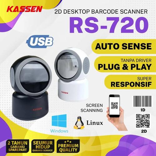 Jual BARCODE SCANNER OMNI KASSEN RS-720 RS720 1D&2D (QR) - Kota ...