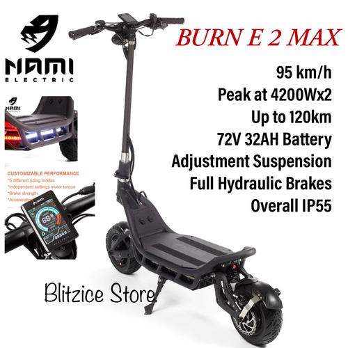 Jual Original NAMI Burn E 2 Max 72V 32AH Electric Scooter High Speed ...