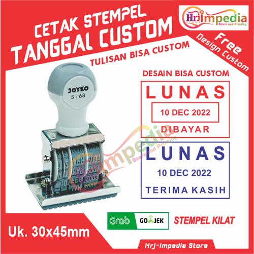 Jual Cetak Stempel Lunas Tanggal + Tambahan Tulisan Custom - Sempel ...