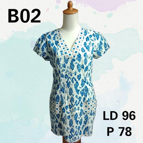 Jual mini dress batik wanita biru b02 - Kota Bandung - cleaning_wardrobe_project | Tokopedia