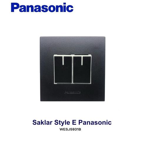 Jual SAKLAR SERI DOUBLE PANASONIC HITAM BLACK STYLE E WESJ5931B ...