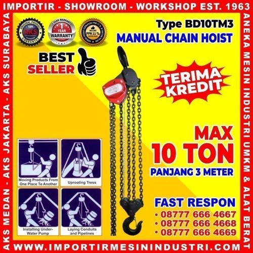 Jual Manual Takel 10 Ton Panjang 3 m Manual Hoist Original - BD10TM3 ...