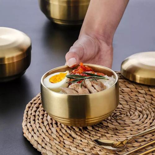 Jual Mangkok Kimchi Nasi Sayur Dengan Tutup Korean Cuisine Gold ...