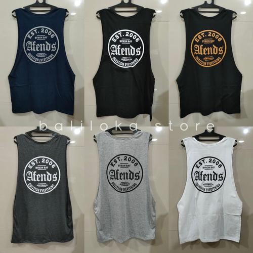 Jual SINGLET PRIA LOW CUT/GYM AFENDS - Hitam, all size - Kota Denpasar ...