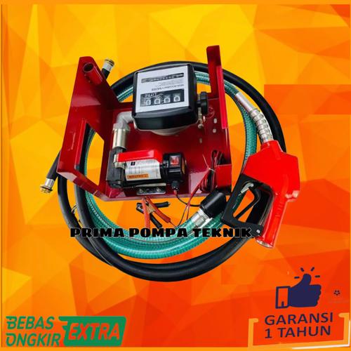 Jual Pompa Fuel Transfer BBM Solar Minyak Set Flowmeter DC 12V ...