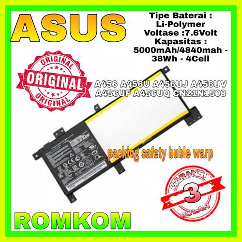 Jual Baterai Laptop ASUS C21N1508 A456 A456U A456UJ A456UF OriginaL ...
